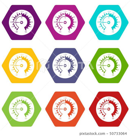 Barometer icons set 9 vector - Stock Illustration [50733064] - PIXTA