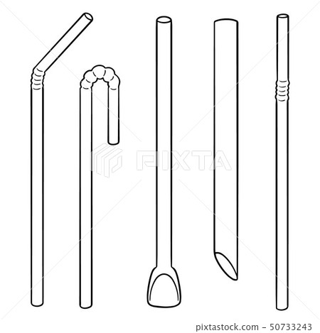 vector set of straw - Stock Illustration [50733243] - PIXTA