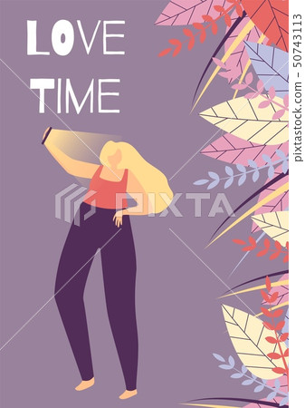 Love Time Woman Motivational Banner - Stock Illustration [50743113] - PIXTA