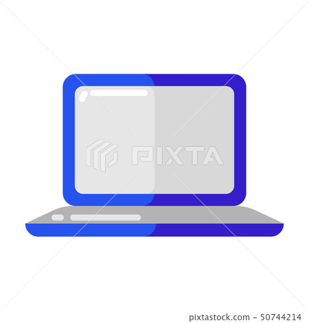 Icon of blue laptop in flat style. - Stock Illustration [50744214] - PIXTA