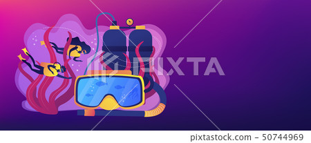 Diving school concept banner header. - Stock Illustration [50744969 ...