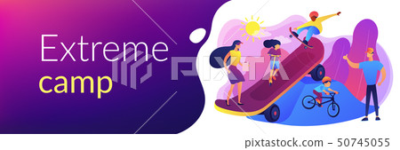 Extreme camp concept banner header. - Stock Illustration [50745055] - PIXTA