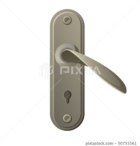 Metal mechanic door handle with small key hole - Stock Illustration ...