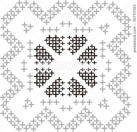 Amami Oshima Ryukyu Town pattern with black... - Stock Illustration ...