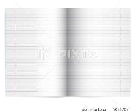 Vector illustration of an open school notebook - Stock Illustration ...