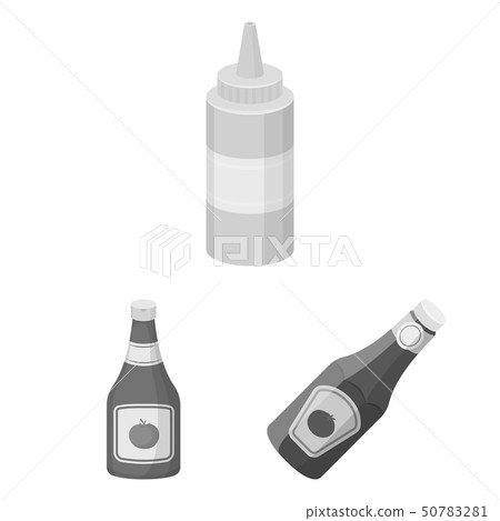 Vector design of sauce and condiment sign. Set... - Stock Illustration ...