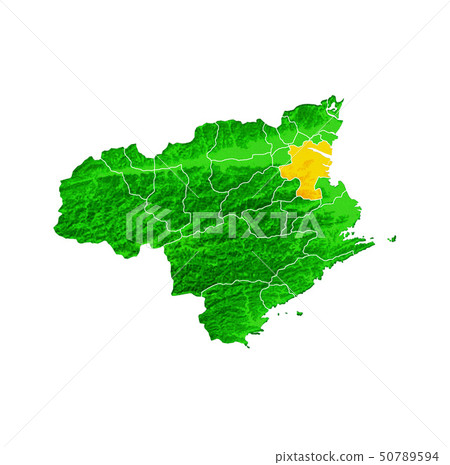 Tokushima Prefecture and Tokushima City Map - Stock Illustration ...