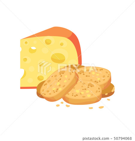Oval croutons with a cheese. Vector... - Stock Illustration [50794068 ...