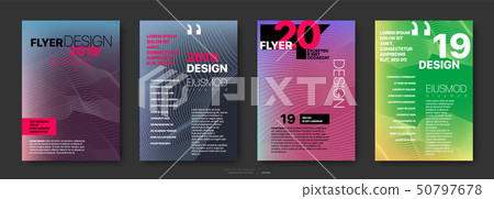 Set of leaflets templates, flyers with minimal... - Stock Illustration ...