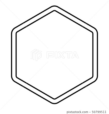 Hexagon shape element icon outline black color - Stock Illustration ...