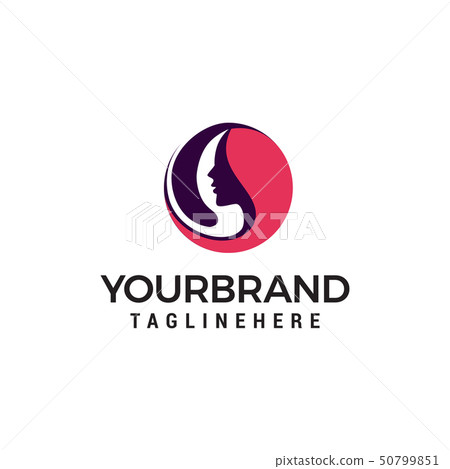 beautiful face logo design concept template vector - Stock Illustration ...
