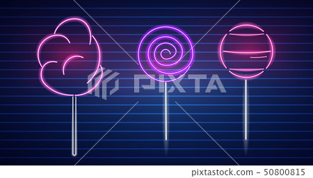 Sweet desserts neon symbols Vector. Glowing sign - Stock Illustration ...