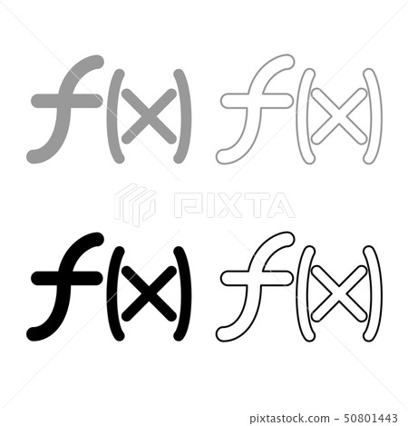 Symbol function icon outline set grey black color - Stock Illustration ...