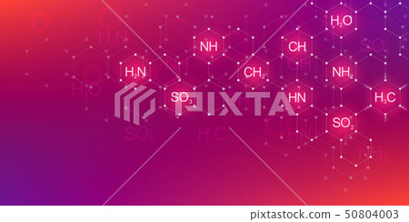 Abstract chemistry pattern on dark blue... - Stock Illustration ...