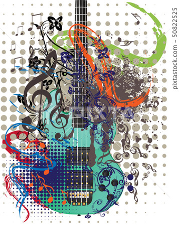 Grunge Guitar Illustration - Stock Illustration [50822525] - PIXTA