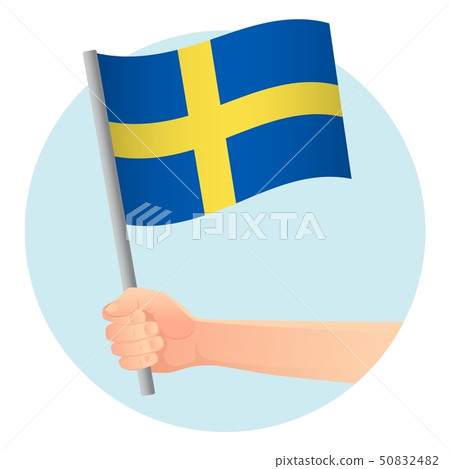 Sweden flag in hand - Stock Illustration [50832482] - PIXTA