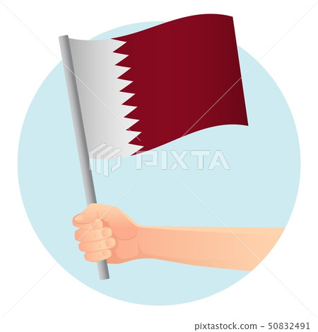 Qatar flag in hand - Stock Illustration [50832491] - PIXTA