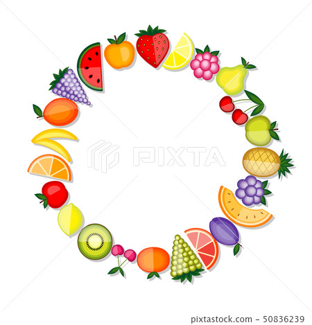 Energy fruits. Vector frame for your design - Stock Illustration ...