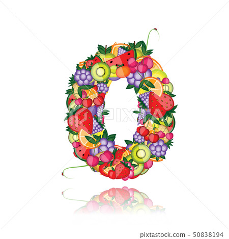 Number zero made from fruits. See others in my...-插圖素材 [50838194] - PIXTA圖庫