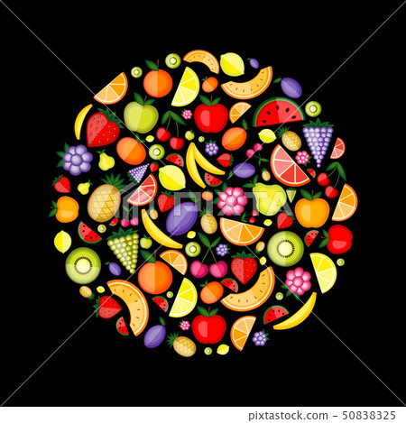 Energy fruits, frame for your design - Stock Illustration [50838325 ...