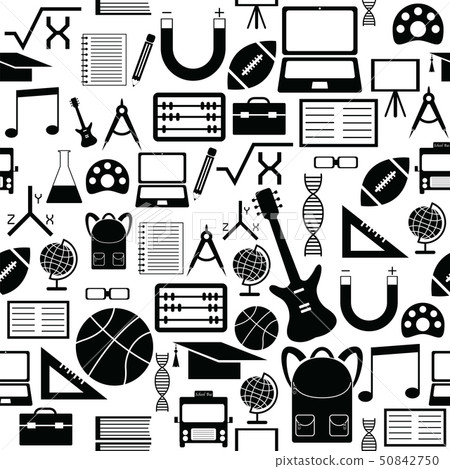 education seamless pattern background icon. - Stock Illustration ...