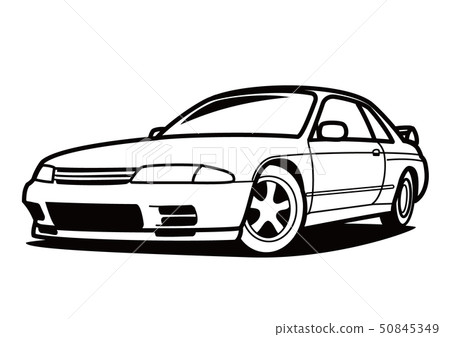 Nostalgic domestic sports car coloring style... - Stock Illustration ...