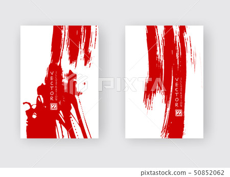 Red ink brush stroke on white background. - Stock Illustration ...