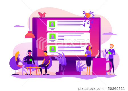 Internet forum concept vector illustration. - Stock Illustration ...