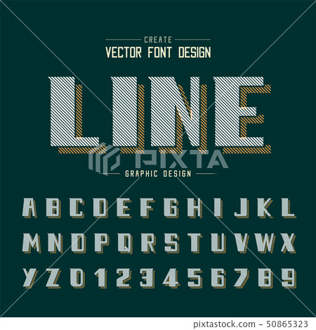 Line Bold Font Shadow and alphabet vector, Modern - Stock Illustration ...