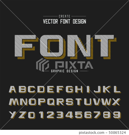 Line Bold Font and alphabet vector, Design - Stock Illustration ...
