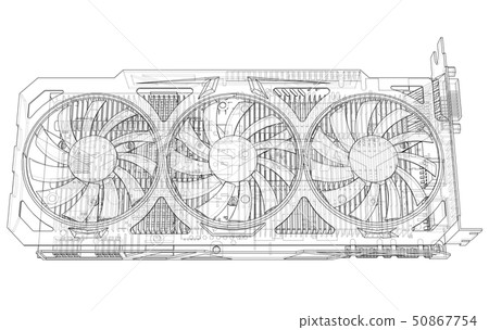 Gpu Card Outline. Vector - Stock Illustration [50867754] - PIXTA
