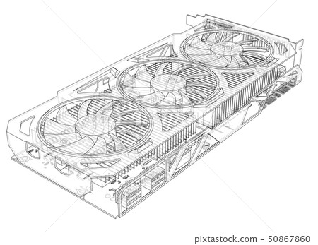 Gpu Card Outline. Vector - Stock Illustration [50867860] - PIXTA