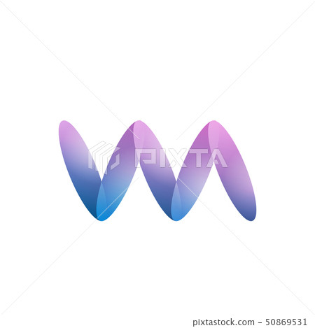 The VM logo is joined by the color purple pink - Stock Illustration ...