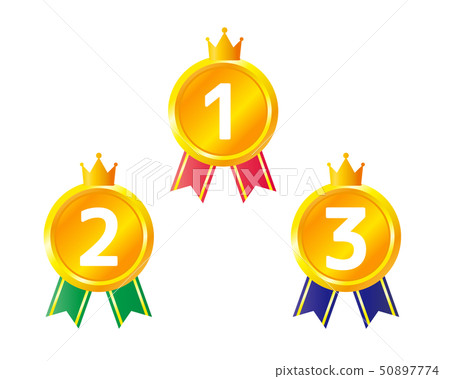 Crown numbers ribbon ranking - Stock Illustration [50897774] - PIXTA