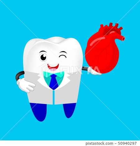 Cute cartoon dentist tooth with human heart. - Stock Illustration ...