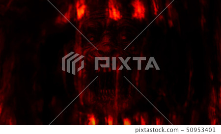 Abstraction zombie face on black background. - Stock Illustration ...