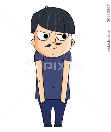 Cute cartoon young man with jealous emotions.... - Stock Illustration ...