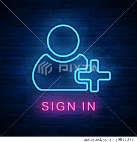 Vector illuminated neon light icon sign in - Stock Illustration ...