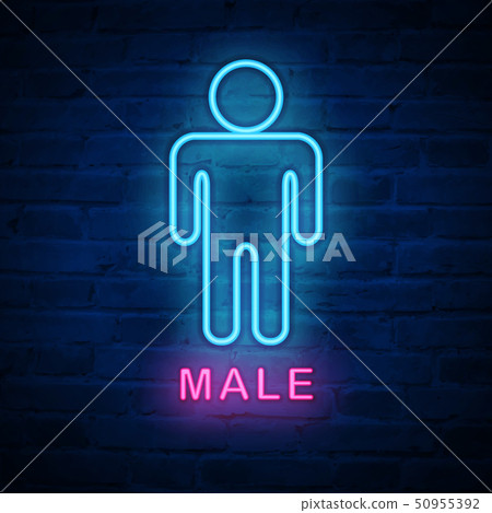 Vector illuminated neon light icon sign human man - Stock Illustration ...