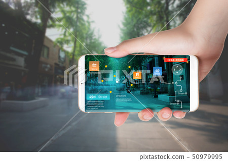 AR application to check relevant information,...-插圖素材 [50979995] - PIXTA圖庫