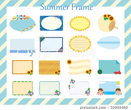Summer Season Frame Material Set - Stock Illustration [50988460] - PIXTA
