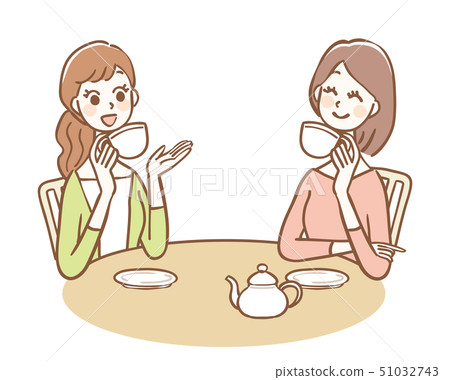 Female tea time 2 people - Stock Illustration [51032743] - PIXTA