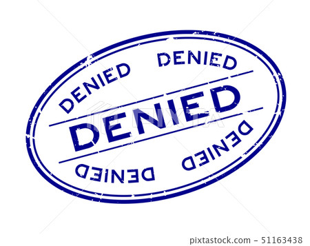 Grunge blue denied word oval rubber seal stamp - Stock Illustration ...