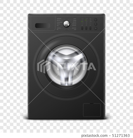 Vector 3d Realistic Modern Black Steel Washing... - Stock Illustration ...
