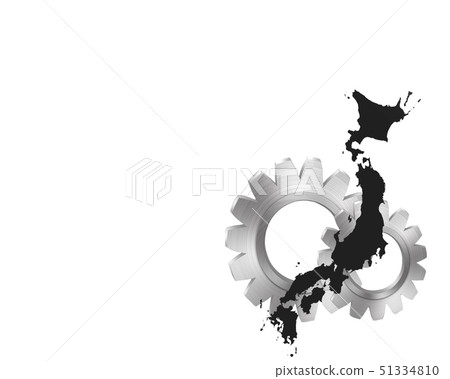 Japan Map Industry Manufacturing Gear Gear... - Stock Illustration ...