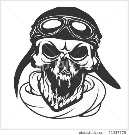 hell pilot - skull with helmet and glasses - Stock Illustration ...