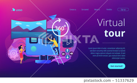 Virtual tour concept landing page. - Stock Illustration [51337629] - PIXTA