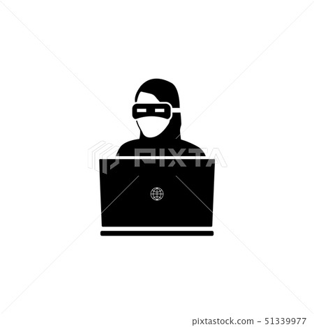 Hacker Icon. vector illustration black on white - Stock Illustration ...