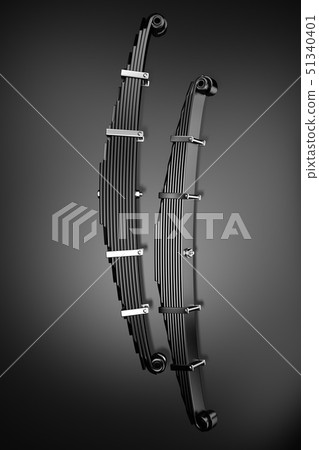 3d rendering. Leaf spring suspension of pick up... - Stock Illustration ...