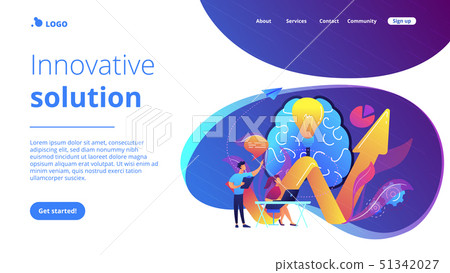 Innovative solution concept landing page. - Stock Illustration ...